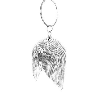 Oweisong Women’s Round Ball Evening Bag Clutch Cage Purse Vintage Banquet Shoulder Handbag