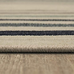 Mohawk Home Forsyth Park Beige Geometric Striped (2' X 3') Scatter Rug