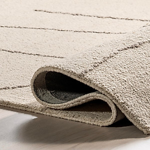 Rugs USA x Arvin Olano Mulholland Textured Wool Area Rug Area Rug, 9x12, Cream