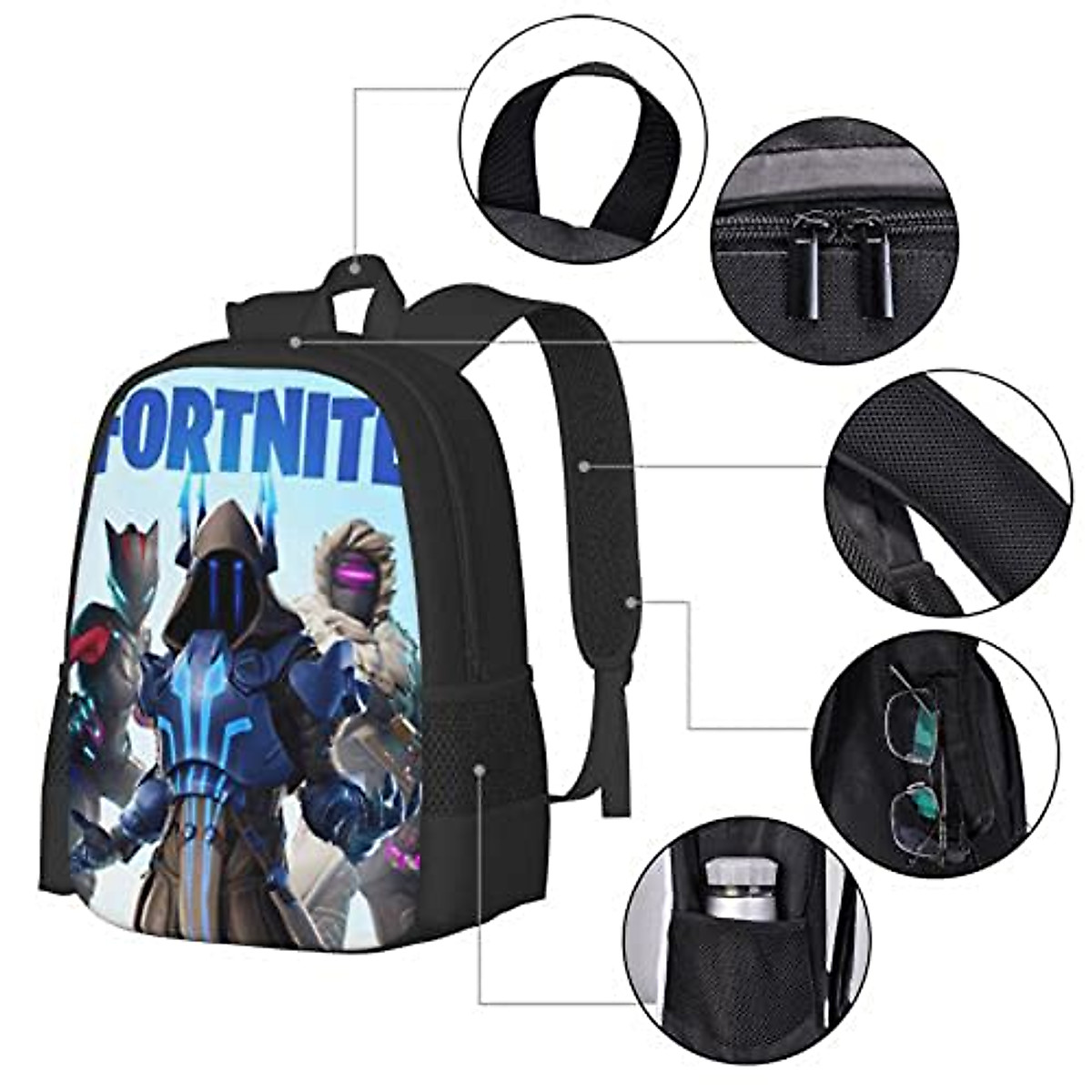 ohlcgin Fortnite Backpack Anime Game Backpack For Boys Unisex Cartoon Backpack For Teenagers Boys Backpack Girls Backpack Casual Daypack Travel Backpack Teen Bookbags Durable Backpacks 17 Inch