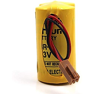 (5-Pack) BR-CCF2TH 6V Lithium Replacement Battery for Fanuc oi Mate Model-D, Panasonic Controls, PLC Computer Ge Fanuc A06 Series A98l-0001-0902, BR-CCF2TE CNC Coaster (Cutler Hammer), Brown Connector