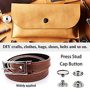 12 Sets Snaps Button Leather Snap Fasteners Kit 15mm Metal Snaps Repair Kit Snaps for Clothing Press Studs Snap Fasteners with 2 Pieces Installation Tools for Sewing Bags Jeans Fabric Jackets
