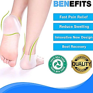 (5 Pairs) Heel Protectors, Heel Cups for Heel Pains, Silicone Heel Pads Cushion, Heal Dry Cracked Heels, Universal Size, Stocking Stuffers for Women Teen Girls Adults Wife Mom for Her