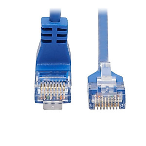 Tripp Lite Up Angle Cat6 Ethernet Cable, Gigabit Molded Slim UTP Network Patch Cable, Blue, 15 ft. (N204-S15-BL-UP)