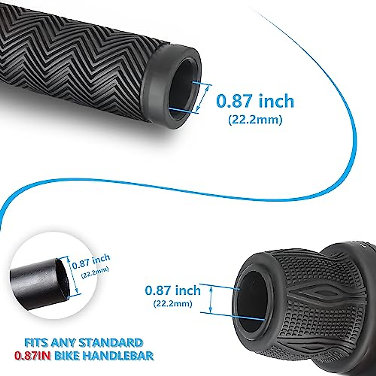 Gylbuz 3x7 Speed Bicycle Twist Shifter 21 Speed Bike Shift Lever and 1 Pair Non-Slip Rubber Handle Bar Grips for Mountain Bike, (GY-SFT70R7-set)