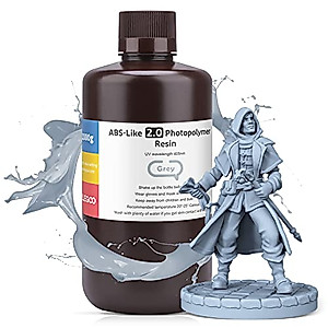 ELEGOO Standard Photopolymer Resin Grey 1KG + ELEGOO ABS-Like Resin 2.0 Grey 1KG
