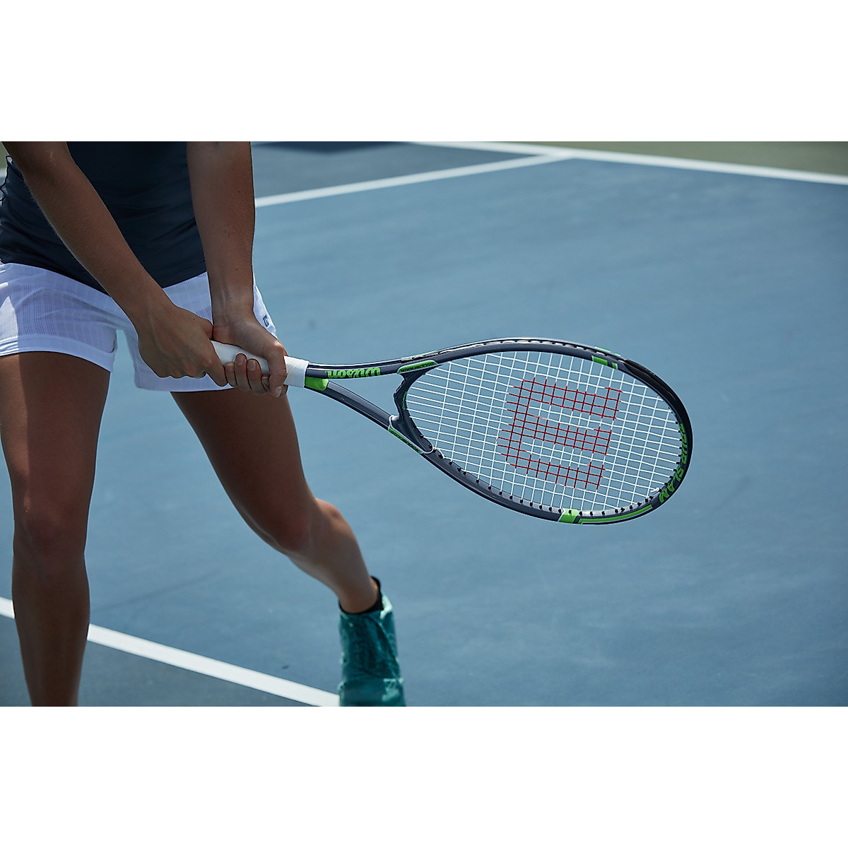 Wilson Tour Slam Adult Recreational Tennis Racket - Grip Size 3 - 4 3/8", Grey/Green