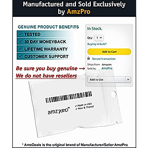AmzDeals (2 Pack) 6 Feet Black RJ12 6P6C Straight Wired Cable, Professional Grade Made in USA, Compatible with Data and Voice, Phone Cord 72"