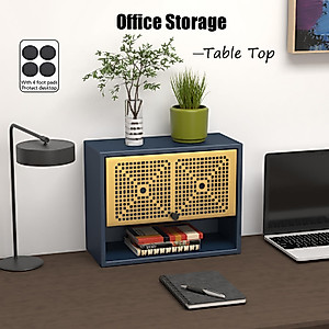 MIAO'ER 2-Tier Wall Cabinet, Bathroom Cabinet, Medicine Cabinet, Kitchen Cabinet, Punch Pattern Magnetic Suction Metal Door, Durable, RustProof, Used for Space Saving & Organizing, Grey&Gold