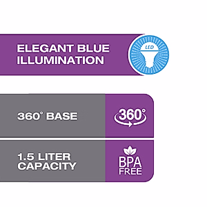 Salton Cordless Electric Compact Glass Kettle, Water Boiler and Tea Heater, Soft Blue Illumination, 1.5 Liter/Quart with Automatic Shut-Off and Boil-Dry Protection, 1100 Watts (GK1831)