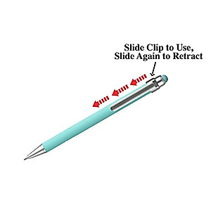 Express Pencils™ - Pastel Custom Pens with Stylus - Soft Touch Design - Personalized Metal Frame Printed Name Pens with Black Ink - Imprinted with Logo or Message (Assorted)