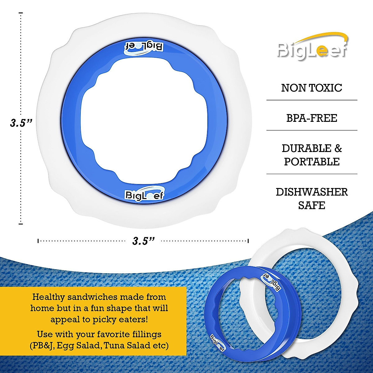 Uncrustable Sandwich Cutter and Sealer - PBJ Sandwich Cutter for Kids Lunch - Make & Freeze DIY Pocket Minis - Homemade Uncrustables Sandwich Maker - Crustless Bread Sandwich Sealer Decruster (Round)