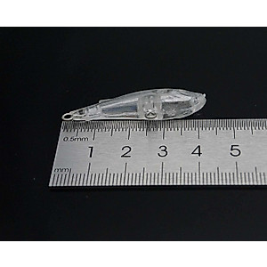 10PCS Unpainted Fishing Lure Blanks 3.34g 4.4cm with Special Eye Crankbait Baits Simulation Blank Body Clear Hard Baits Trout Salmon Minnow Lure Popper Lures Topwater Freshwater 8271