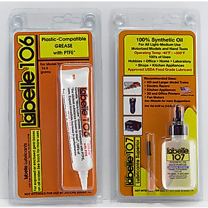 2pak,Oil+Grease PTFE Lubricant for HO Athearn, Atlas, Bachmann, Broadway Limited, Kato, Rivarossi, Con-Cor, Lionel, MTH, Williams, LGB, USA Trains, American Flyer, etc. Lube, Grease, Oil, PTFE.