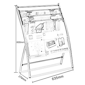 Book Shelf Magazine Rack Newspaper Holder Storage Rack Files Rack Metal Stratification Freestanding Display Rack Materials Robust 63.5X27X82CM MUMUJIN