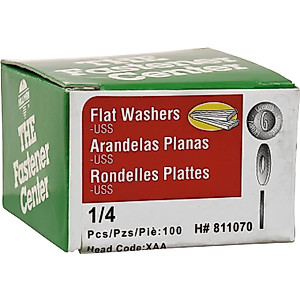 Hillman Hot Dipped Washers, Rust-Resistant, Galvanized Flat Washers, 1/4-Inch, 811070 (100 Pack)