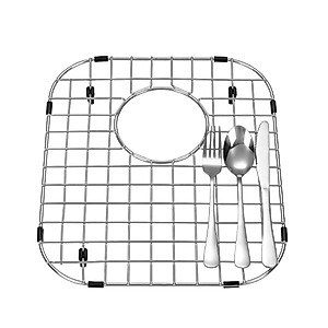 Starstar 50/50 Double Bowl Kitchen Sink Bottom Two Grids, Stainless Steel, 12.5" x 15"
