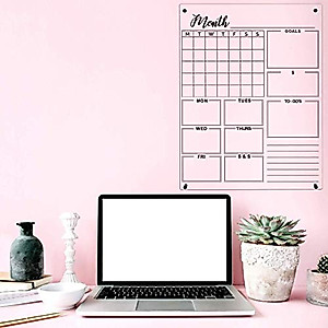 GenericJINCHENG Acrylic Calendar - Acrylic Calendar for Wall - Reusable Dry Erase Calendar for Wall - Clear Acrylic Wall Calendar - 18x24 inch - Monthly and Weekly Planner