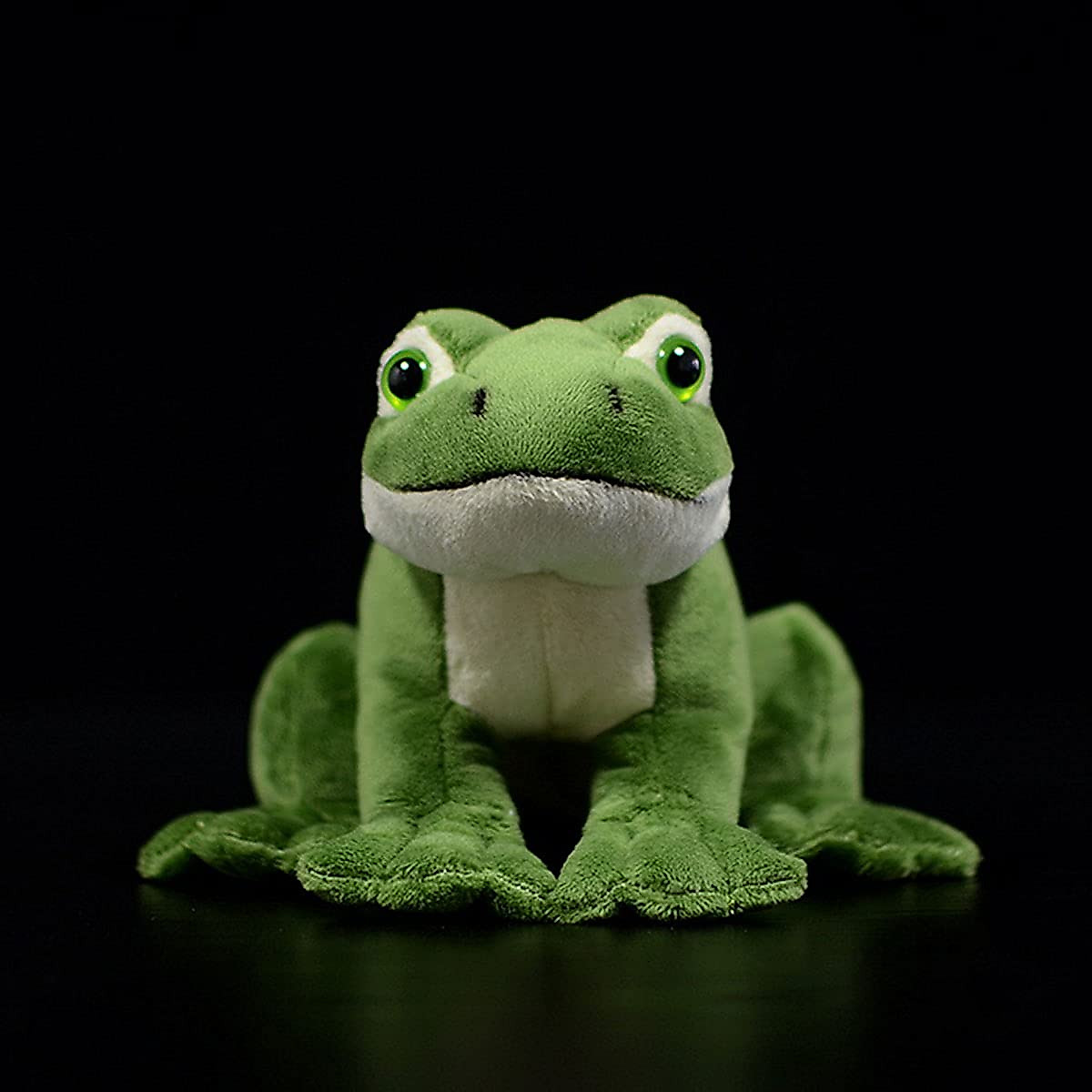 Nohito Kawaii Realistic Frog Plush Toy Simulation Green Frog Stuffed Animal Lifelike Amphibian Reptilian Plushie Pillow Toys Home Decoration 6.2" Long (Green Frog)