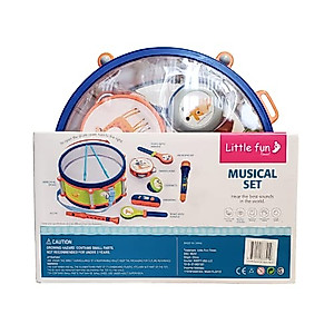 LITTLE FUN TIMES Musical Instruments for Toddlers 1-3 to Develop fine Motor Skills, Toddler Toys Musical Instruments for Kids 9 pcs Baby Instruments Preschool Educational Early Learning and Fun