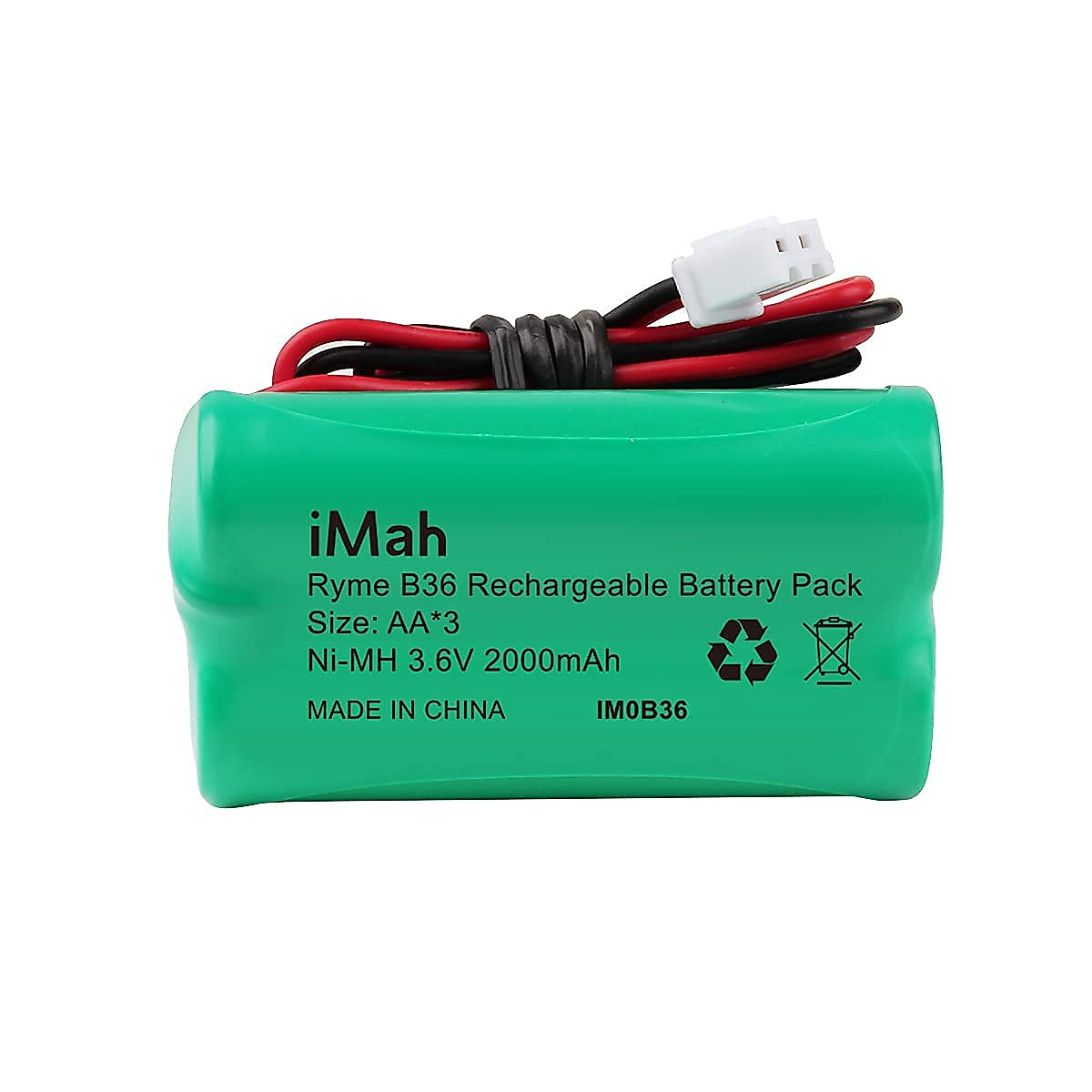 iMah Ryme B36 3-Cell AA 3.6V 2000mAh Battery Replacement for Craftsman 73904 Flashlight,