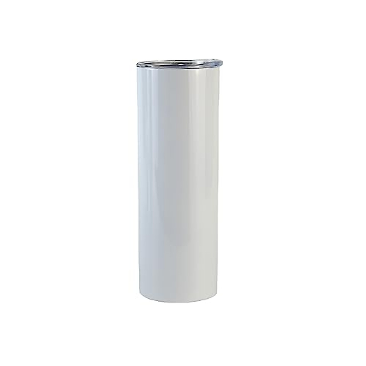 JKGTKC 25pack 20oz sublimation straight tumbler bluk double wall stainless steel vacuum cup with metal straw and silding lid for wholesale banks for DIY gift （white）