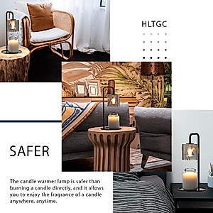 HLTGC Candle Warmer Lamp, with 3 Bulbs,Timer & Dimmer,Compatible with Large Yankee Candle Jars,for Jar Candles,Electric Top Candle Melter,110-120v，(Black)