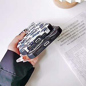 INJPCUCA Designed for iPhone 14 Pro Max Case Cute Wave Pattern Design Black Protective Case for Women Girls PU Leather Silicone Slim Shockproof Cover for iPhone 14 Pro Max 6.7", Beige Pink