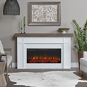 Cravenhall Landscape Electric Fireplace in White by Real Flame (5510E-W)