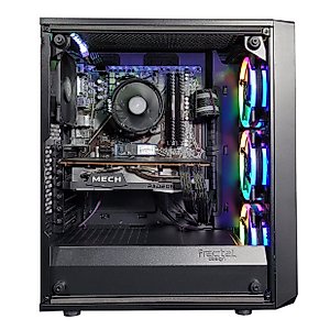 G3 Meshify Optimal Gaming Desktop (AMD Ryzen 5 5600G 6-core 4.4GHz Turbo, 16GB DDR4 RAM, 500GB NVMe SSD, Radeon Graphics, Windows 11) Gamer Computer PC