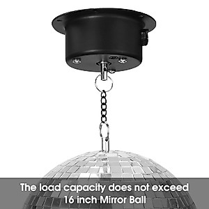 3 RPM Mirror Ball Motor NuLink Heavy Duty Disco Ball Motor Rotator Supports 4 6 8 12 16” Balls for Indoor Night Club, DJ, Party Decor