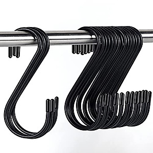 30 Pack S Hooks,3.54 In Matte Black Heavy Duty Metal S Hooks Can with Stand up to 33 pounds,For Kitchen,Office,Garden or Outdoor,S Hooks For Hanging Plants,clothes,Pots Pans,Cups,Bags, jewelry,Towels