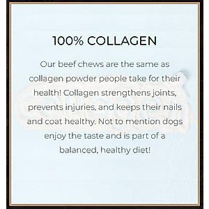 Frankly Pet Original Beef Chew - Peanut Butter Flavored Chips - Collagen Packed, Ingredients Sourced and Manufactured in The U.S.A. - 16 Oz Bag