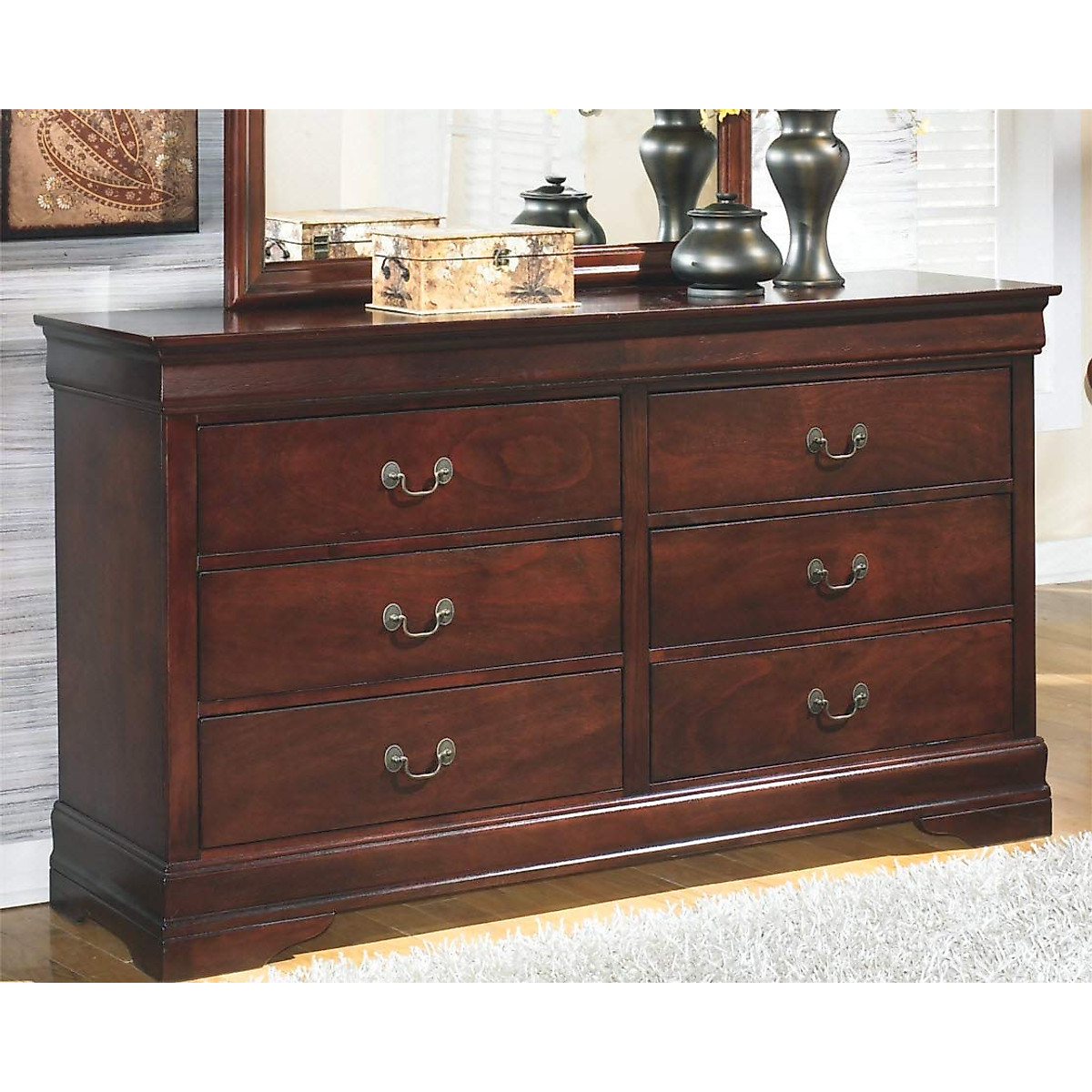 Signature Design by Ashley Alisdair Traditional 6 Drawer Dresser, Dark Brown