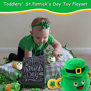teytoy Baby St.Patrick's Day Toy 6PSC, Baby Plush Toys for Toddlers Pot Stuffed Leprechaun Toy, Ireland Shamrock, Shamrock Teddy Bear, Coin, Irish Baby Gift for Toddler Infant Newborn Party Decor