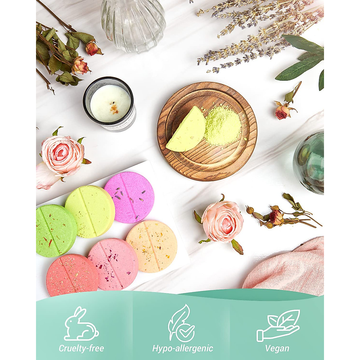 Effiland Aromatherapy Shower Steamers Set, 12-Pack Shower Bombs with Essential Oils,Perfect Bath Gift for Women and Men Relaxing, Girl Gift Valentine's Day Gift Shower Set