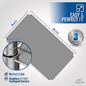 Shelf Liners for Wire Shelf System - Set of 3 in Graphite - 13.4 x 23.2 inch - Plastic Wire Shelving Shelf Mats