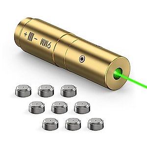 Feyachi 9mm Laser Boresighter Green Dot Laser Zeroing Pistol Bore Sighting Laser with 3 Sets of Batteries