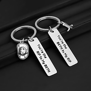 FAADBUK Tv Show Inspired Keychain Couple Keychain Set You're the Rip to My Beth Gift for Her Him (Rip to My Beth Keychain)