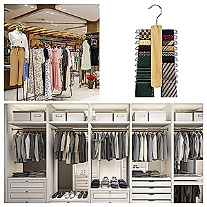 Tie Hanger Wooden Tie Rack Rotable Tie Holder for Home Office Dormitory Hotel Clothing Store