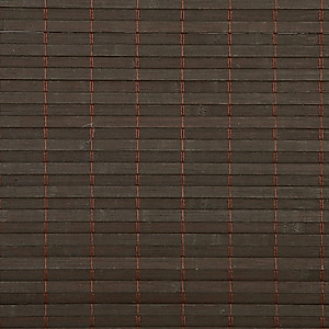 Comzone Blinds Cordless Blackout Bamboo Roman Shades, Easy Installation Natural Bamboo Woven Wood Window Shades, Custom Privacy Lined Bamboo Blinds with 6 Inches High Valance for Windows, Espresso