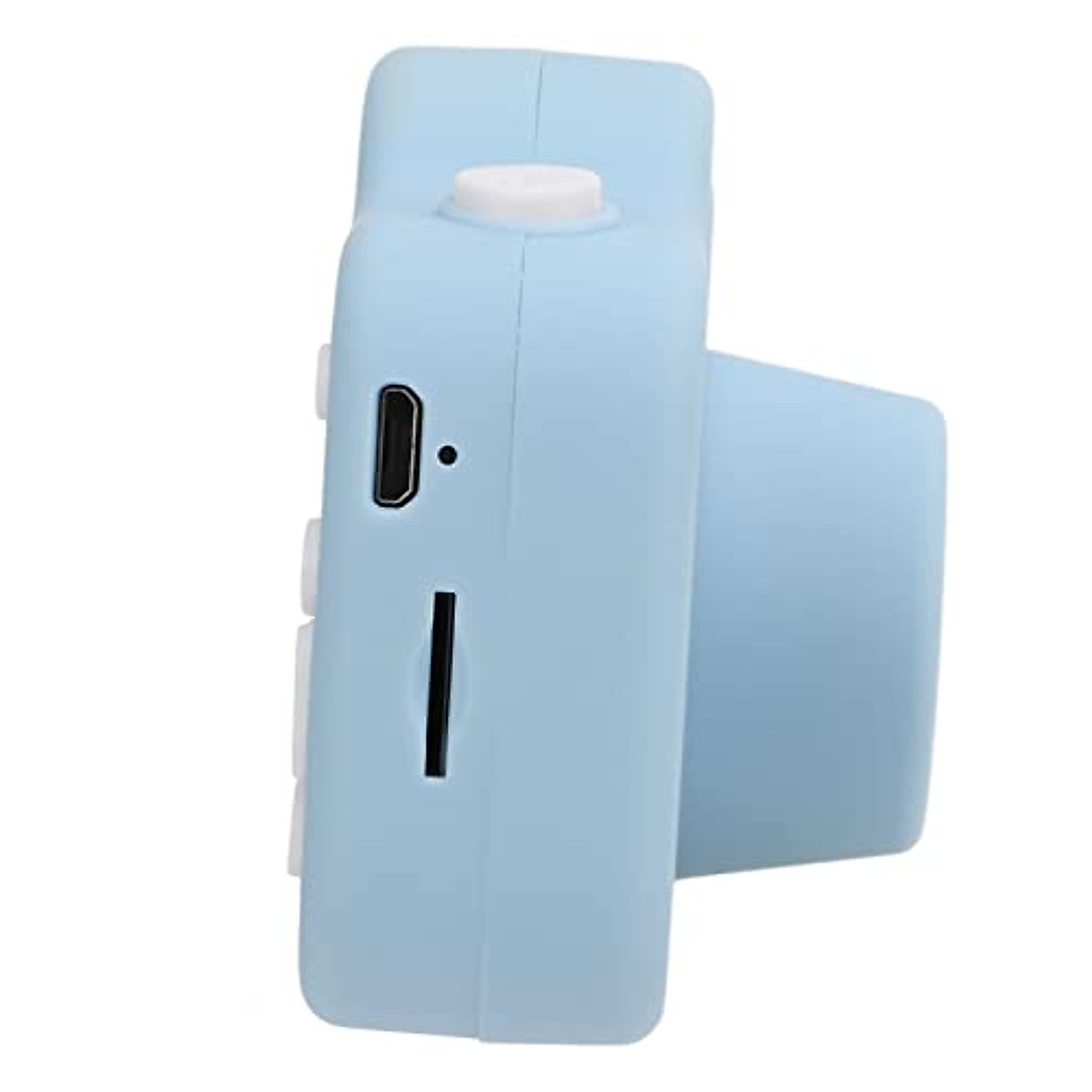 Children Digital Camera, Anti Skid Rounded Shape Built in Puzzle Games 15 Frames Kids Camera for Toddler for Travel(Blue)