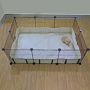 FULUE Guinea Pig Waterproof Cage Liner C&C 2x3,Guinea Pig Cage Canvas Bottom Replacement 42x28 Beige (C&C 2x3)