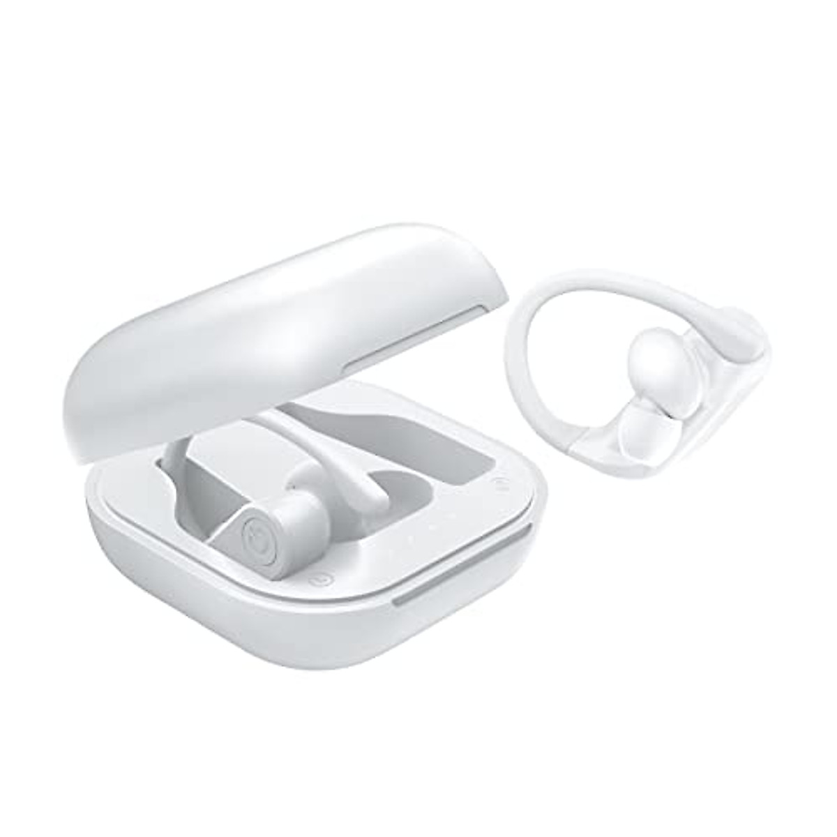 COBY True Wireless Sport Earbuds 15 Hours, Charging Case, Playback Controls, Siri and Google Assistant, Auto Bluetooth 5.0 Pairing, for Gym, Running, Workout - Works with iPhone, Android, iPad (White)