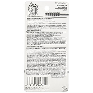 Maybelline The Falsies Push Up Drama Washable Mascara, Blackest Black, 0.33 fl. oz.
