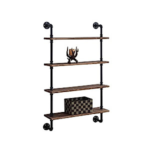 4D Concepts Anacortes SHELFS, Black Pipe/Brown Shelves
