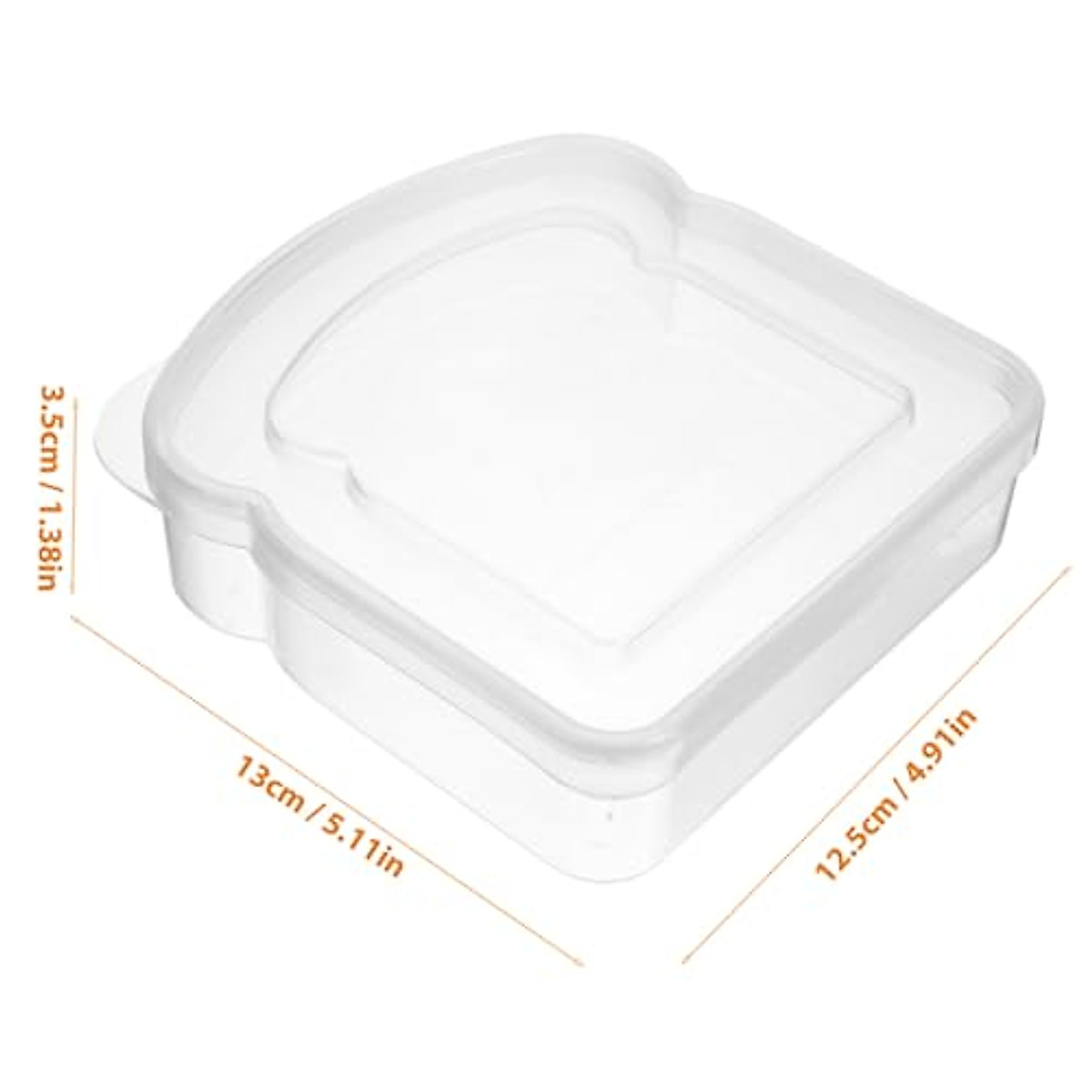 Hoement Lunch Box Container Sandwich Space Box Toast in Plastic Sandwich Containers for Picnic