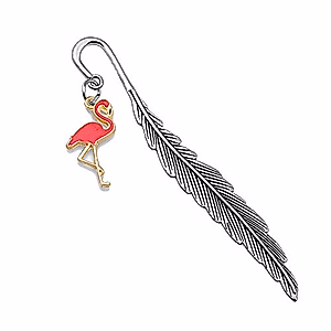 KUIYAI Animal Metal Bookmark Tibetan Silver Bookmark Literary Reader Gift (Flamingo)