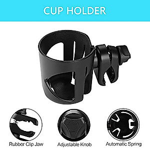 Accmor Universal Wheelchair Cup Holder, Walker Cup Holder, Rollator Cup Holder, Bottle Holder for Wheelchair, Walker, Rollator, Mobility Scooter, Walker Wheelchair Accessories,Black