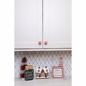 Knobēz: Red Peppermint Decorative Knob Covers Package of 12 (Red)